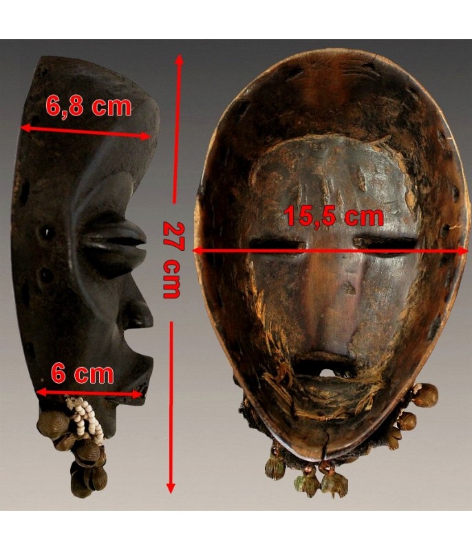 Masque chanteur Dan ancien Art Africain de Cote d Ivoire a Pezenas